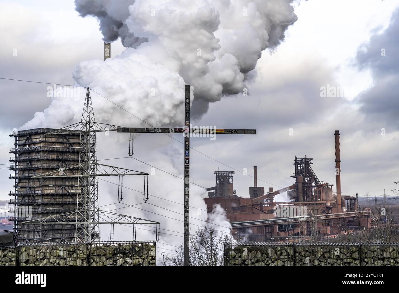 The Thyssenkrupp Steel steelworks in Duisburg-Marxloh, on the Rhine ...
