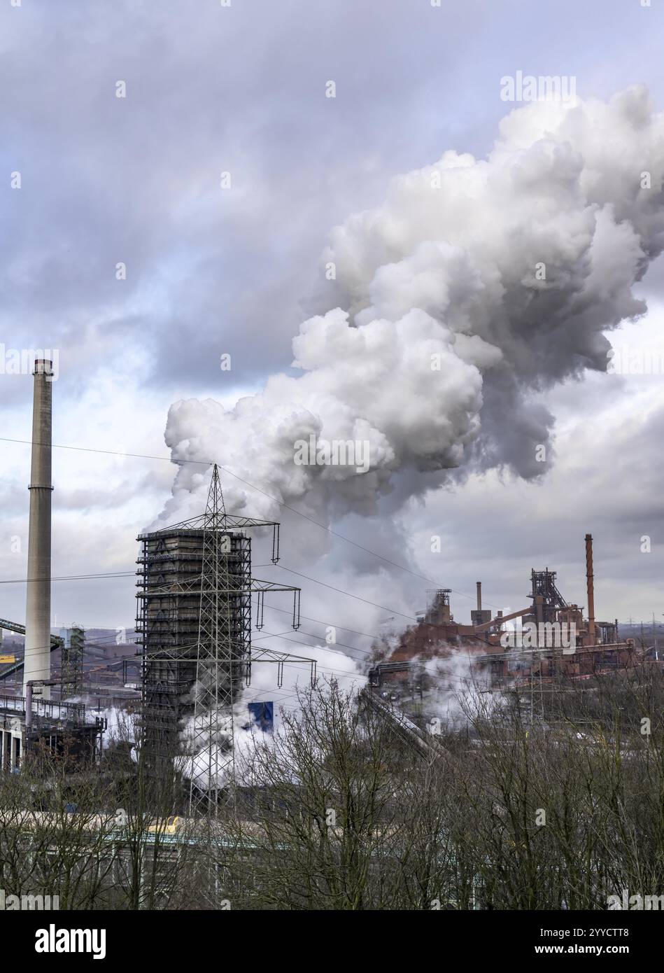 The Thyssenkrupp Steel steelworks in Duisburg-Marxloh, on the Rhine ...