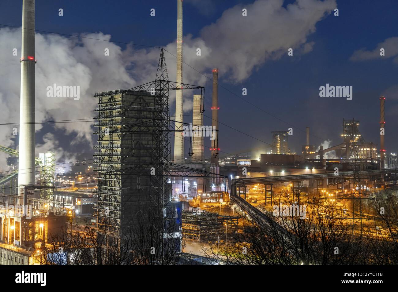 The Thyssenkrupp Steel steelworks in Duisburg-Marxloh, on the Rhine ...