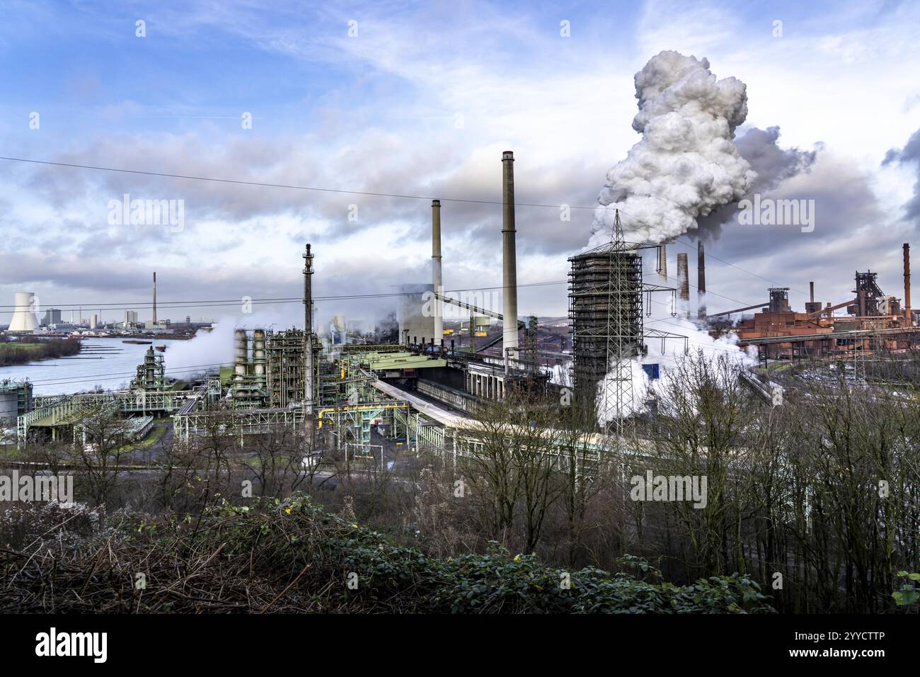 The Thyssenkrupp Steel steelworks in Duisburg-Marxloh, on the Rhine ...
