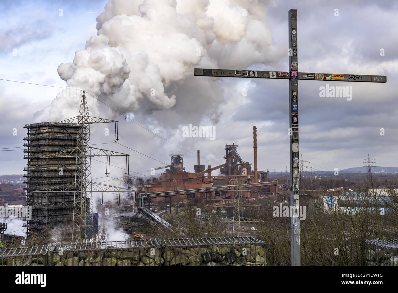 The Thyssenkrupp Steel steelworks in Duisburg-Marxloh, on the Rhine ...