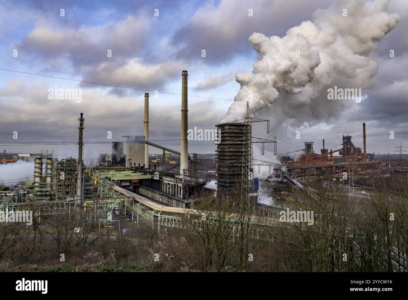 The Thyssenkrupp Steel steelworks in Duisburg-Marxloh, on the Rhine ...