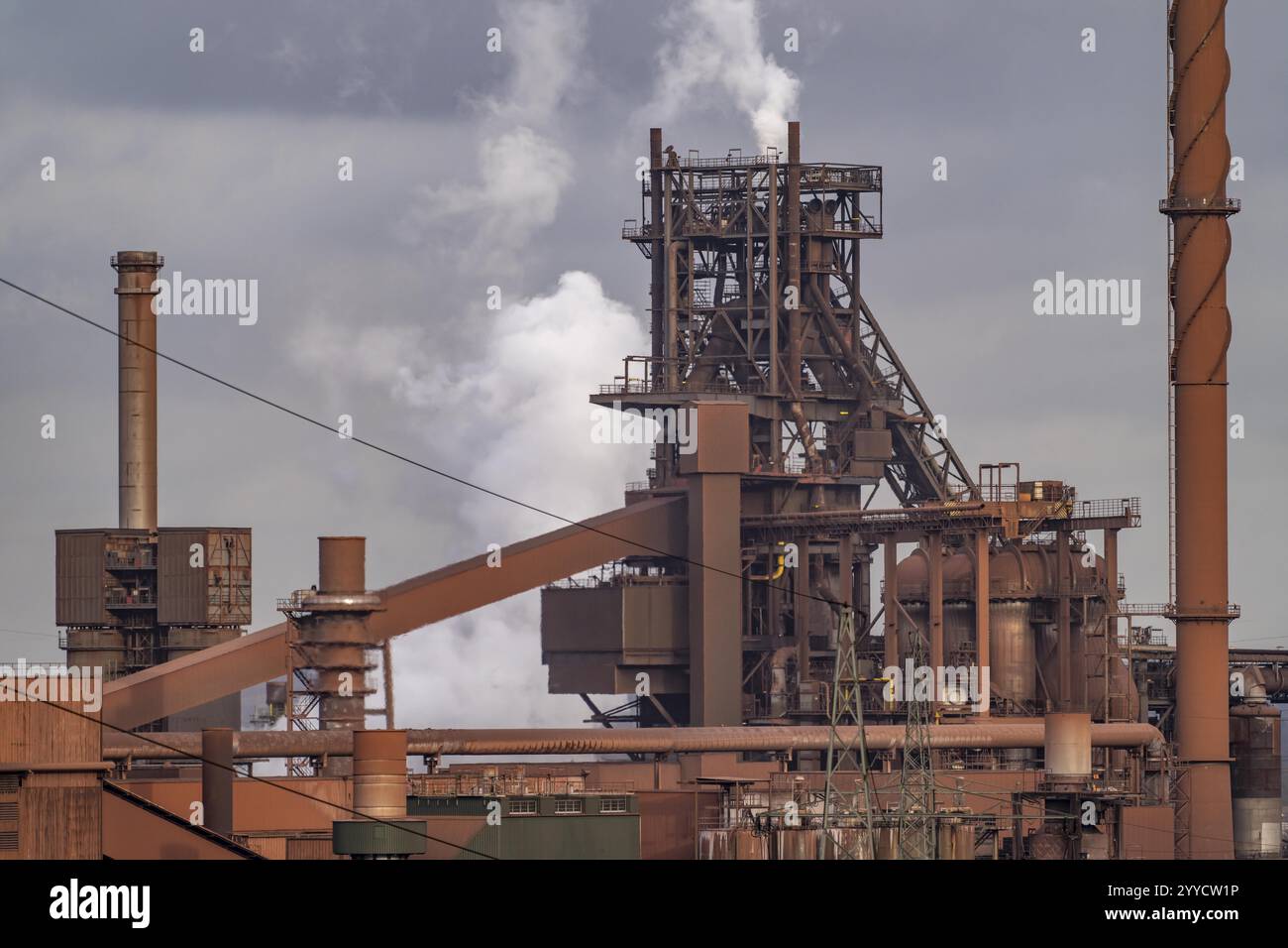 The Thyssenkrupp Steel steelworks in Duisburg-Marxloh, on the Rhine ...