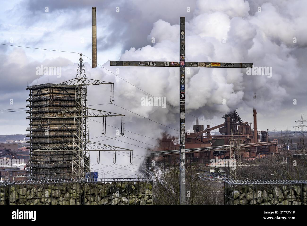 The Thyssenkrupp Steel steelworks in Duisburg-Marxloh, on the Rhine ...