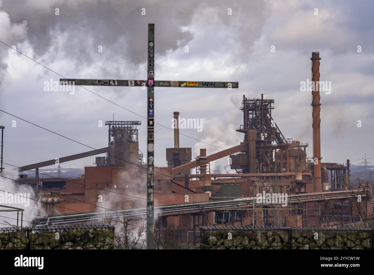 The Thyssenkrupp Steel steelworks in Duisburg-Marxloh, on the Rhine ...
