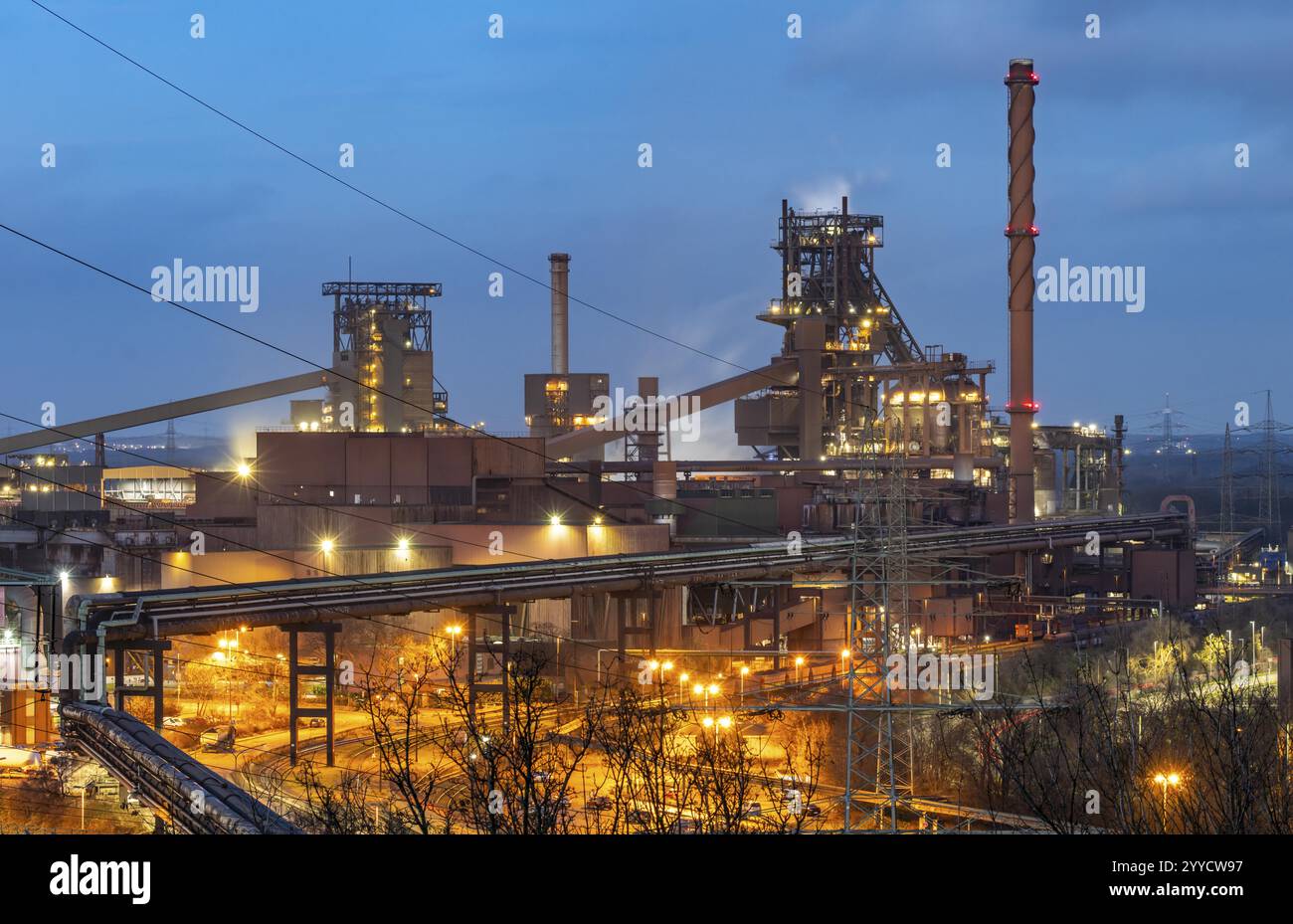 The Thyssenkrupp Steel steelworks in Duisburg-Marxloh, on the Rhine ...