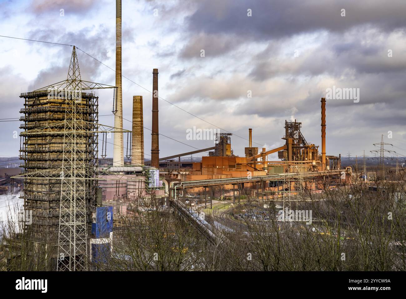 The Thyssenkrupp Steel steelworks in Duisburg-Marxloh, on the Rhine ...