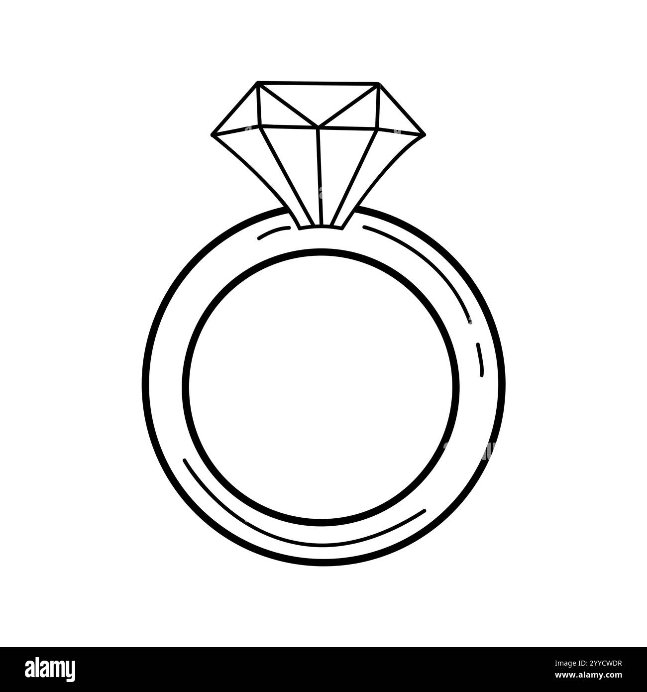 Hand drawn sparkling wedding,engagement ring flat vector icon isolated ...