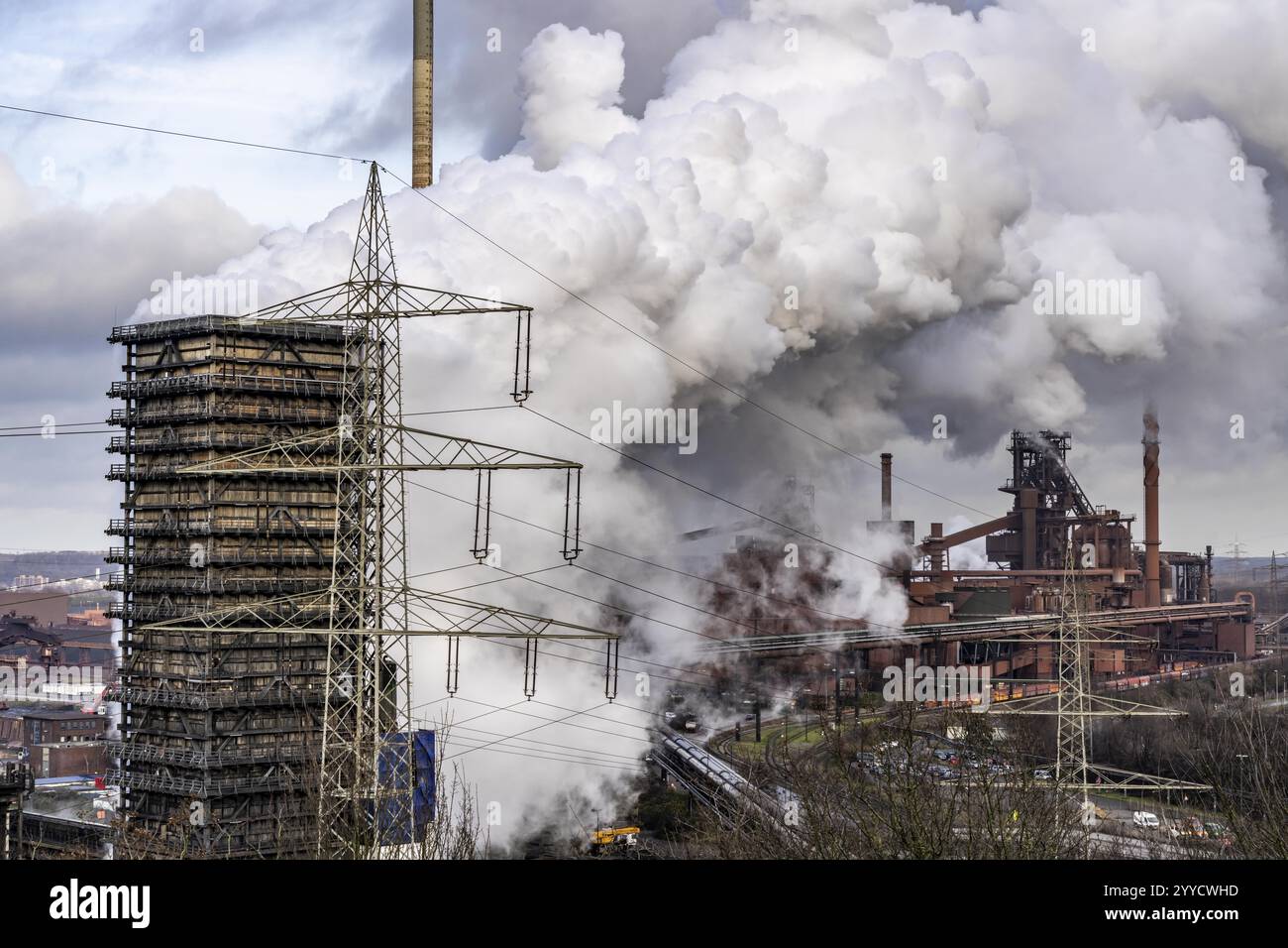 The Thyssenkrupp Steel steelworks in Duisburg-Marxloh, on the Rhine ...