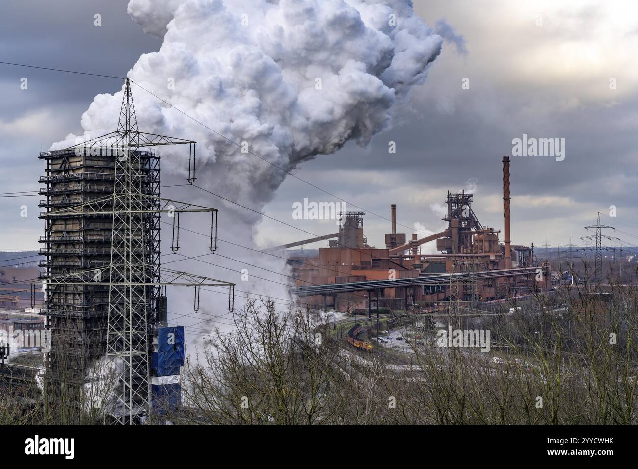 The Thyssenkrupp Steel steelworks in Duisburg-Marxloh, on the Rhine ...