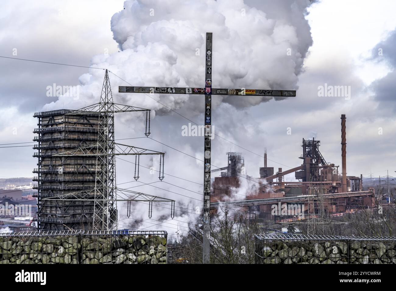 The Thyssenkrupp Steel steelworks in Duisburg-Marxloh, on the Rhine ...