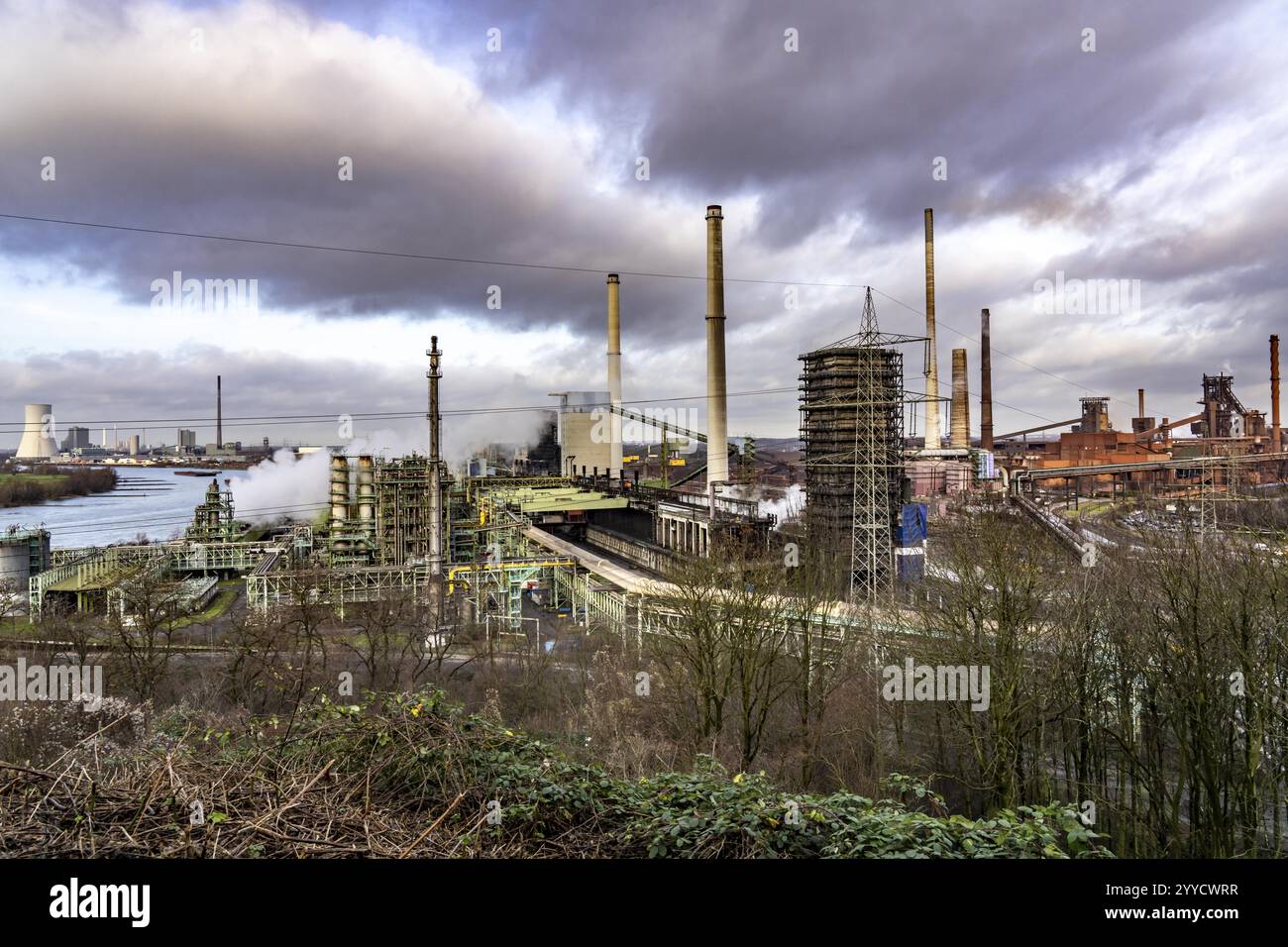 The Thyssenkrupp Steel steelworks in Duisburg-Marxloh, on the Rhine ...