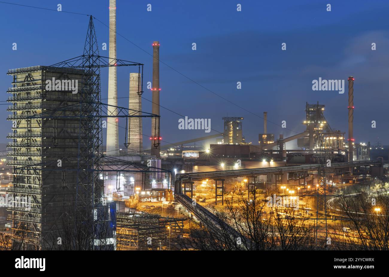 The Thyssenkrupp Steel steelworks in Duisburg-Marxloh, on the Rhine ...