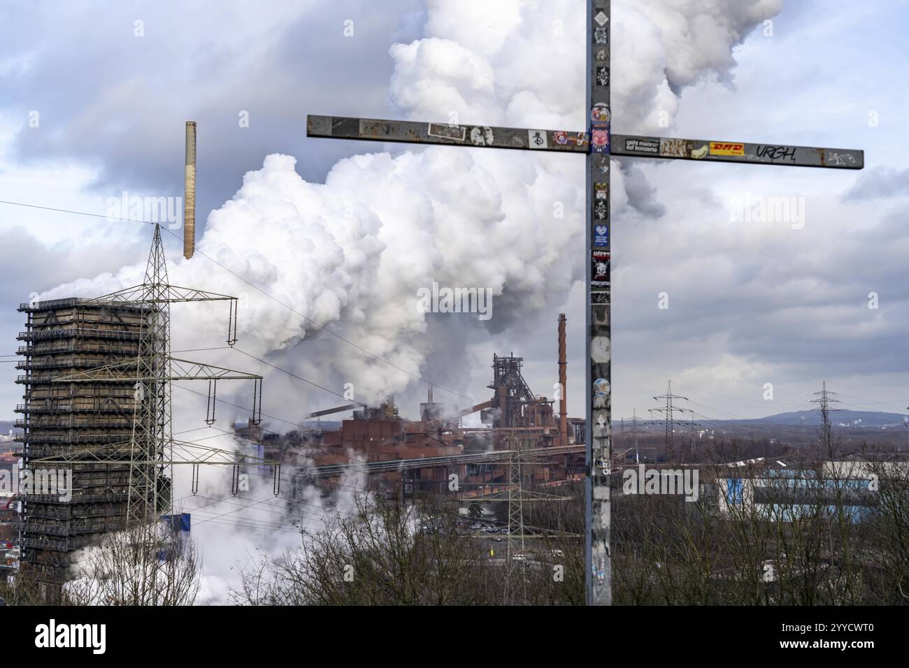 The Thyssenkrupp Steel steelworks in Duisburg-Marxloh, on the Rhine ...