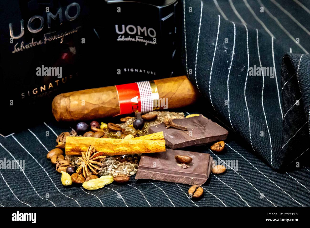 Warm and spicy olfactory pyramid with tobacco, vanilla, chocolate ...