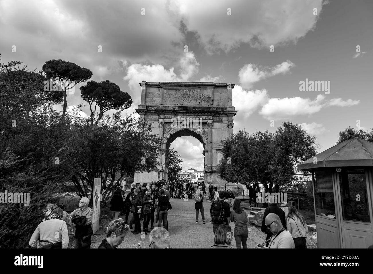 Rome, Italy - April 5, 2019: The historical open-air museum Roman Forum ...