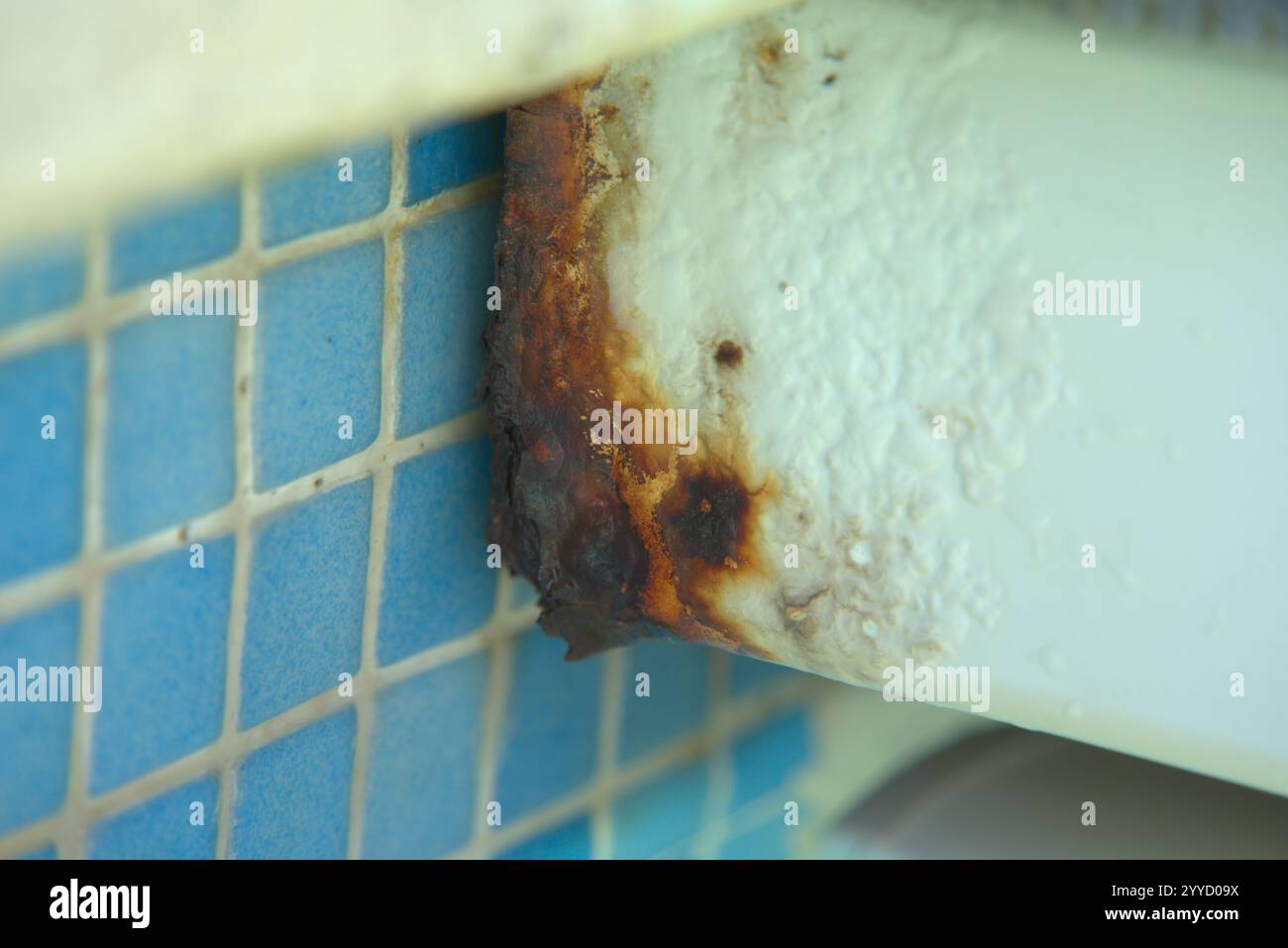 Rust and Decay: The Weathered Metal of a Pool Stock Photo - Alamy