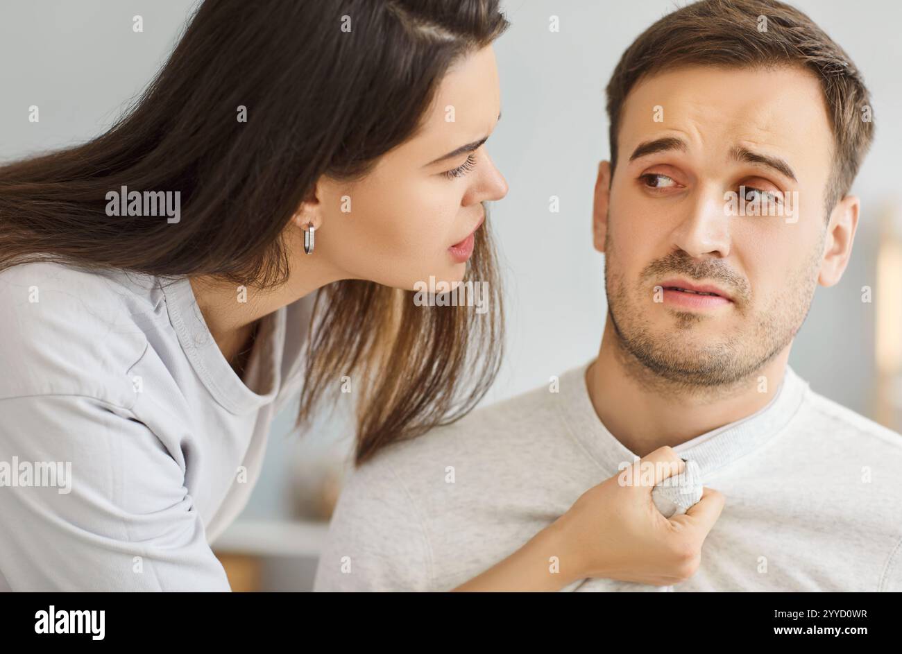 Angry husband threatening sad hi-res stock photography and images - Alamy