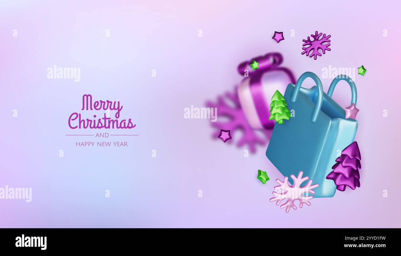 Christmas holiday background. Christmas greeting banner with snowflakes ...