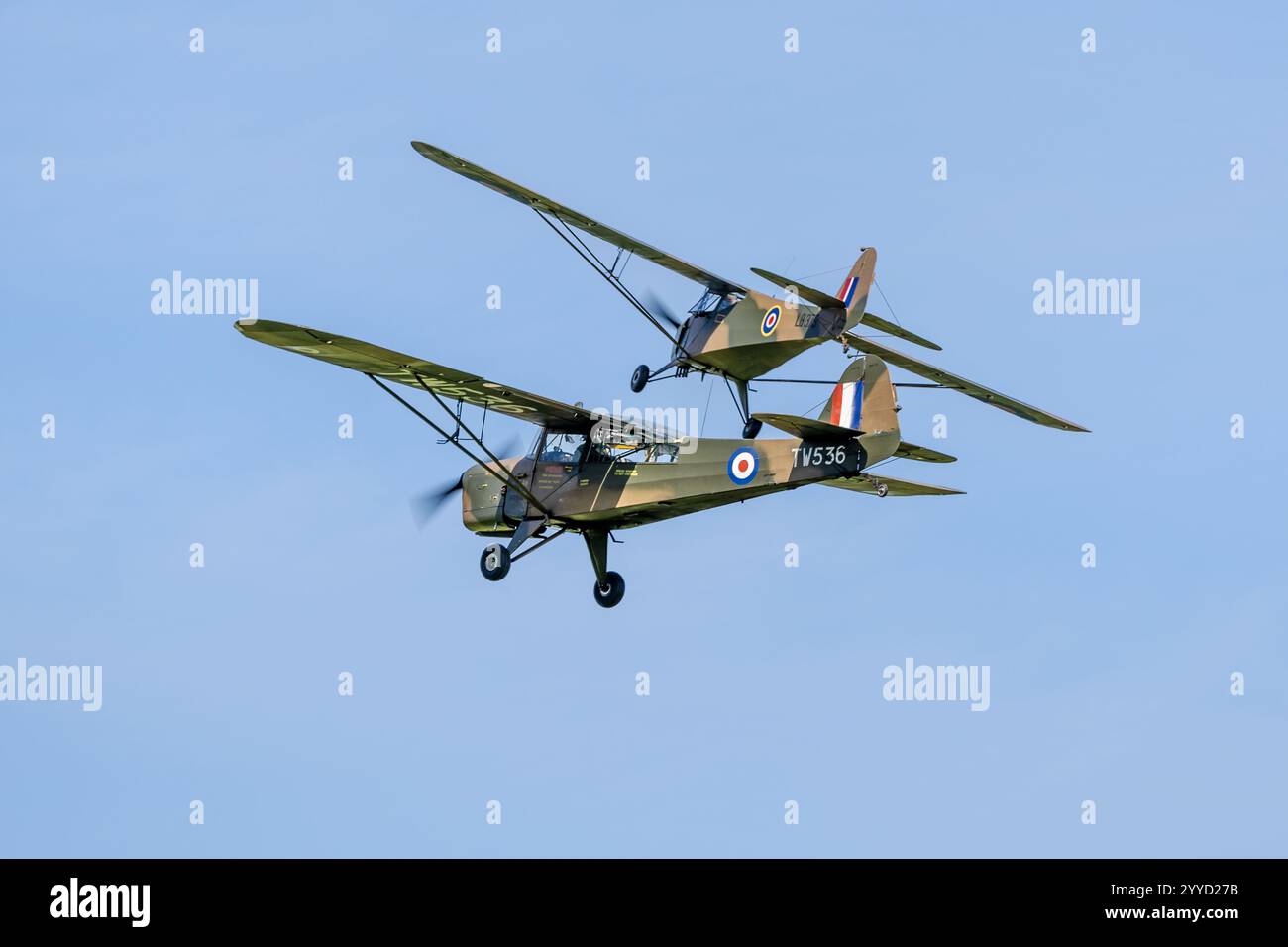 Auster AOP6 & Taylorcraft Auster Plus D, airborne at the Shuttleworth ...