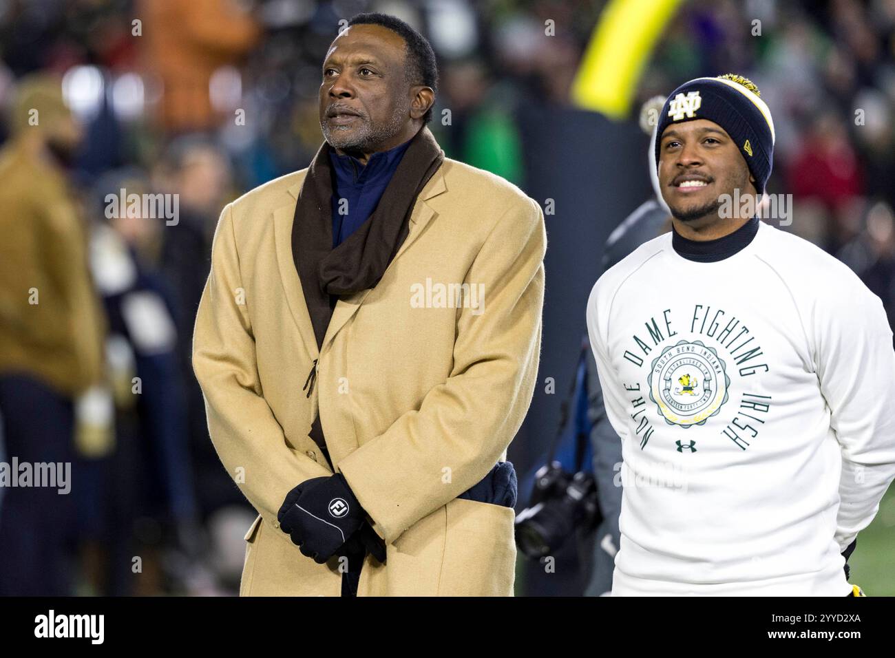 South Bend, Indiana, USA. 20th Dec, 2024. Tim Brown and son during the ...