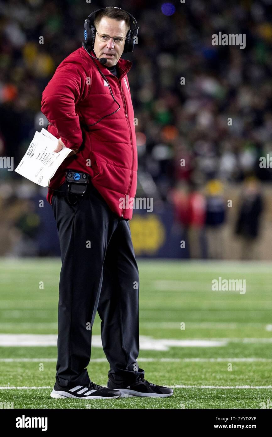 South Bend, Indiana, USA. 20th Dec, 2024. Indiana head coach Curt ...