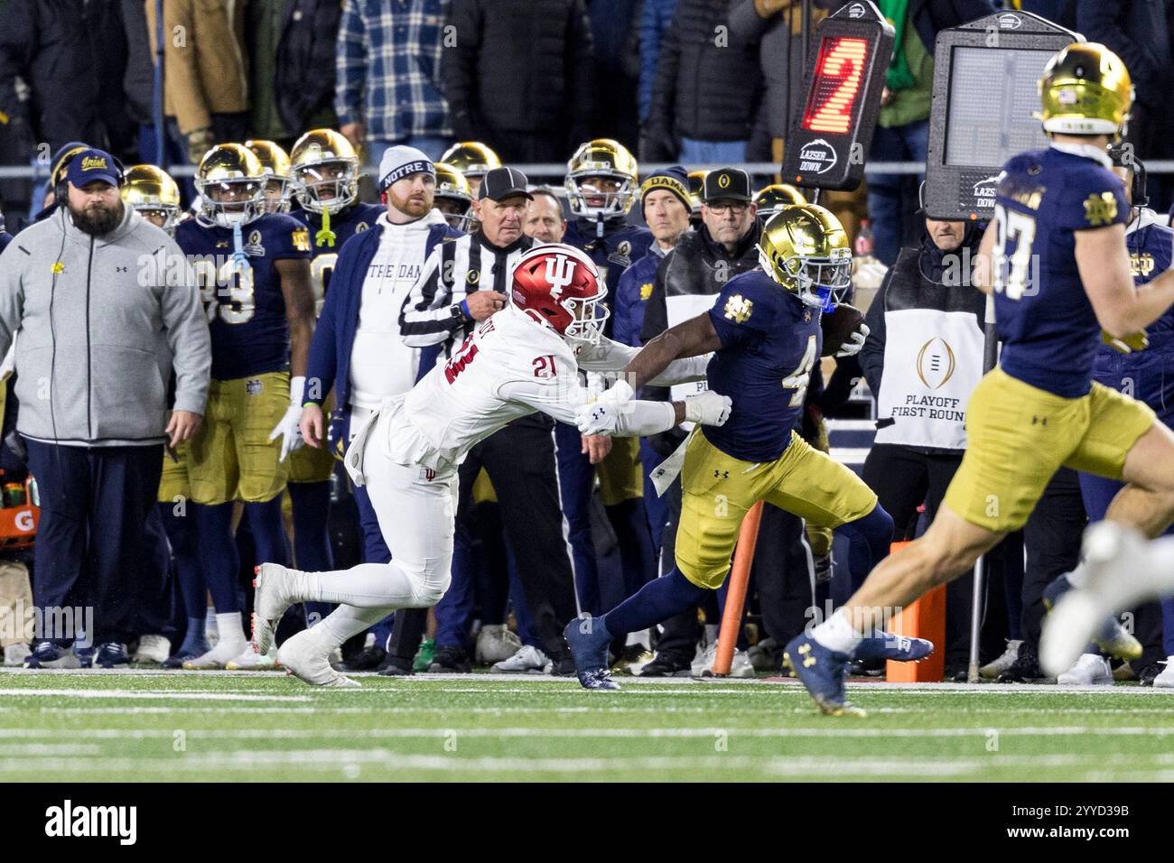 South Bend, Indiana, USA. 20th Dec, 2024. Notre Dame running back ...