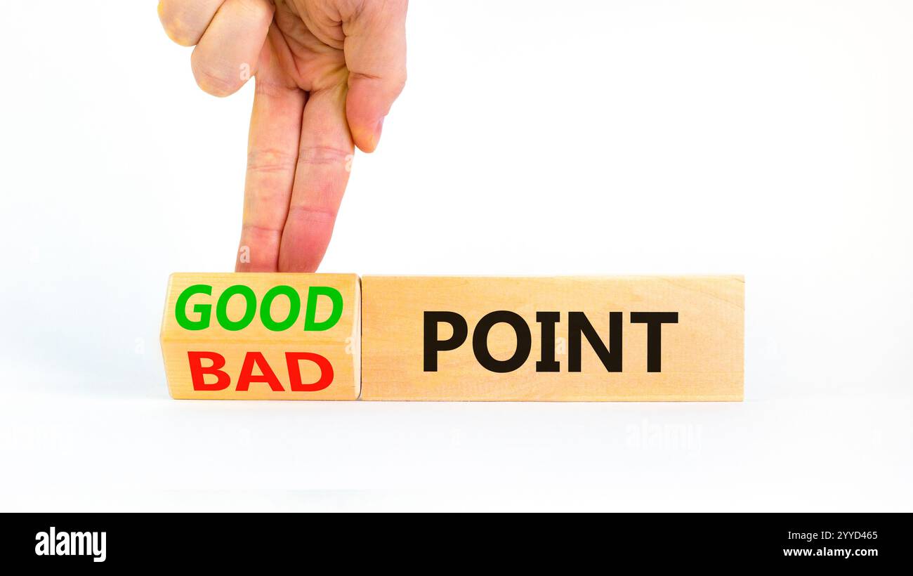 Good or bad point symbol. Concept words Good point Bad point on ...