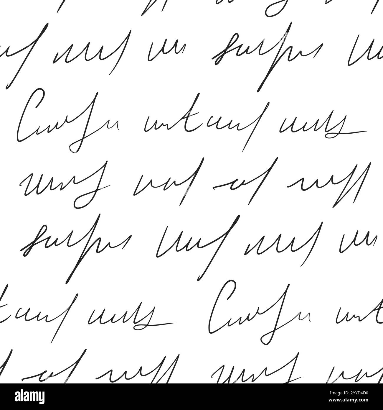 Scribble handwritten script text seamless pattern. Unreadable letter ...