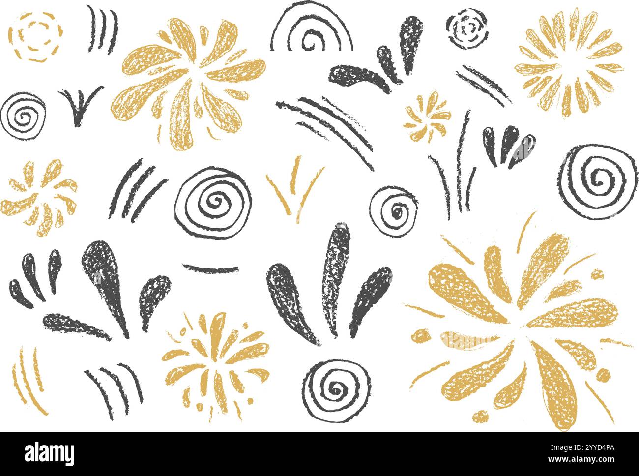 Firework crayon drawing isolated on white background. firecracker in ...