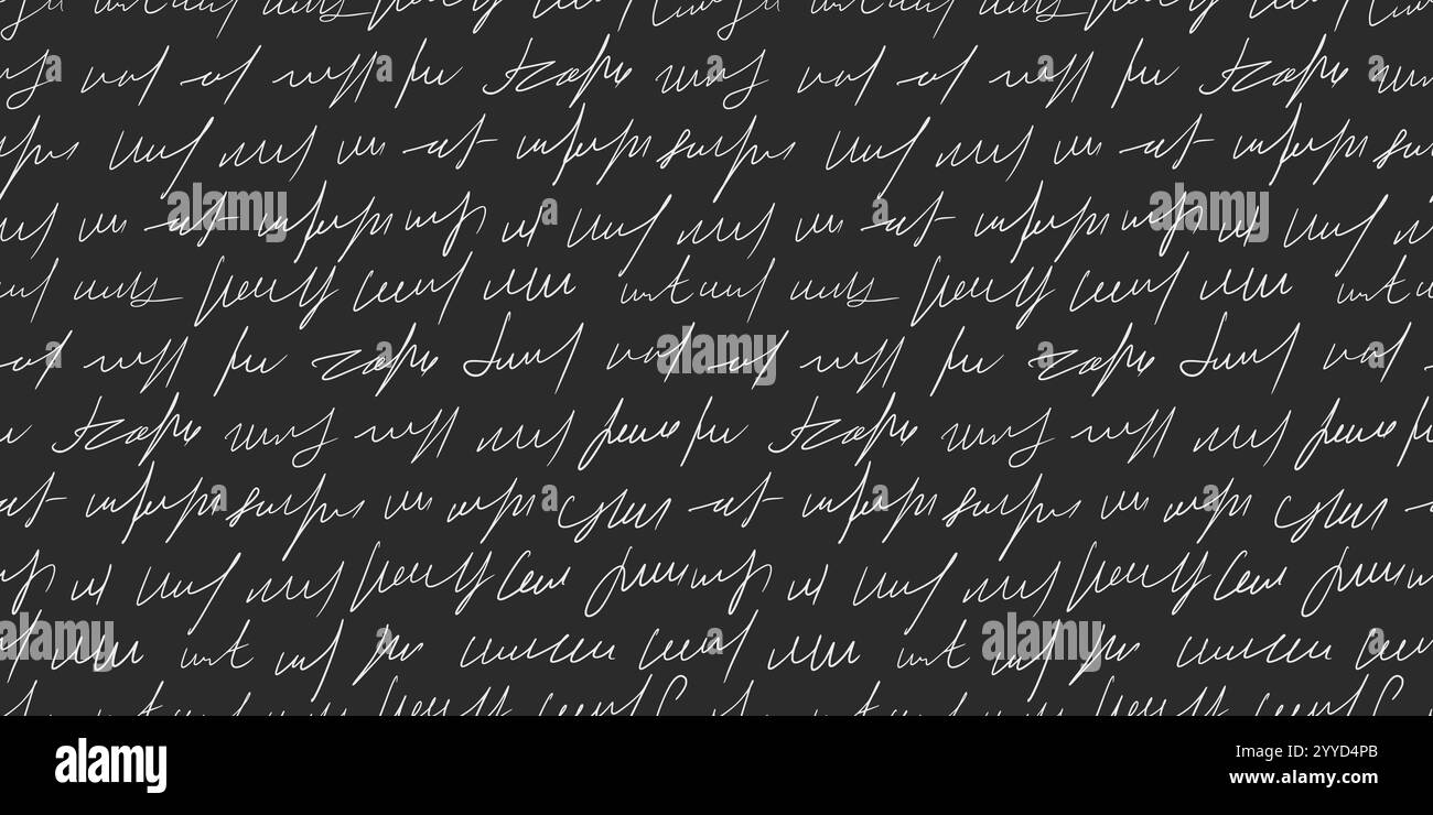 Scribble handwritten script text seamless pattern. Unreadable letter ...