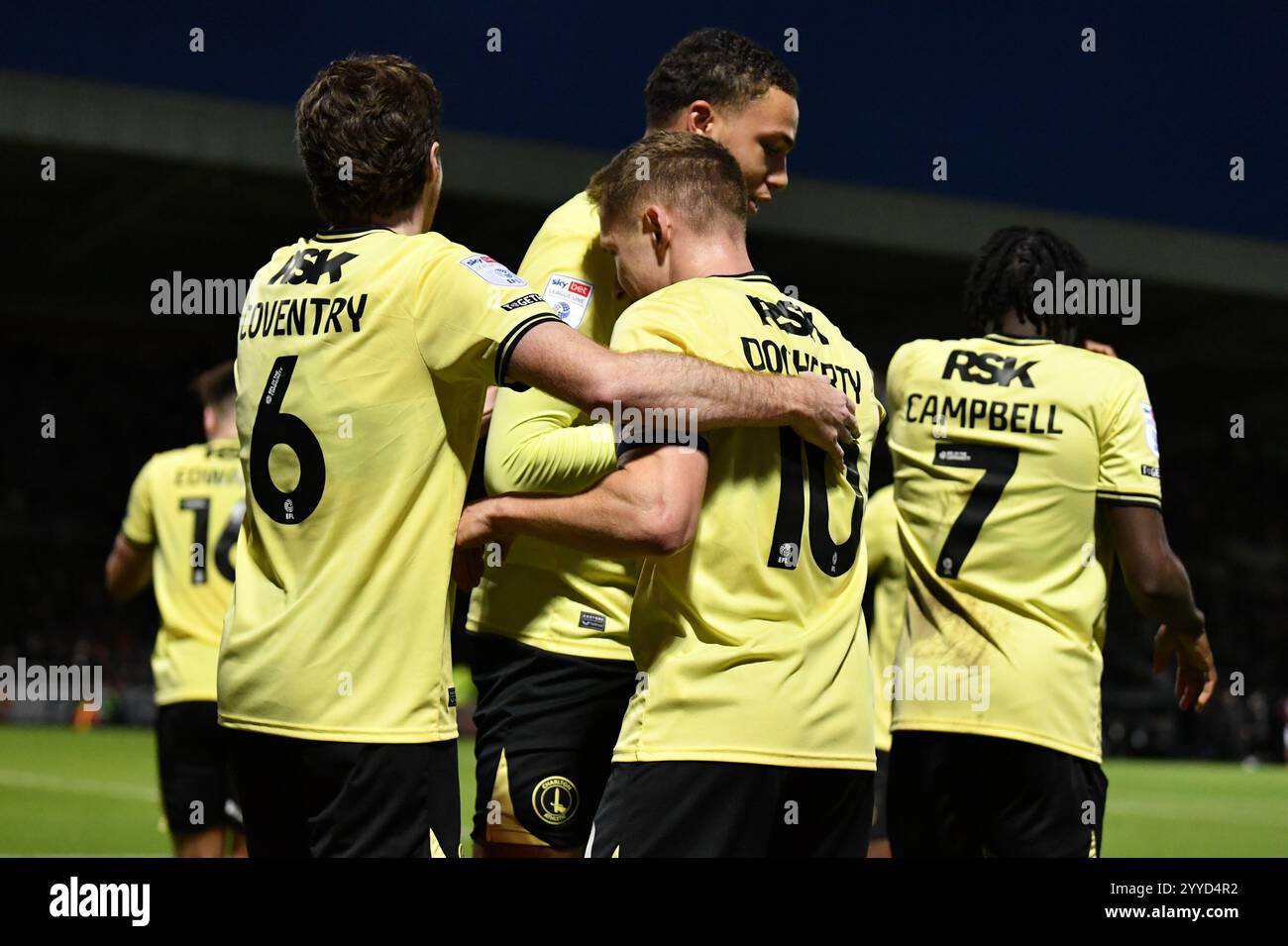 Northampton, England. 21st Dec 2024. Greg Docherty celebrates after ...
