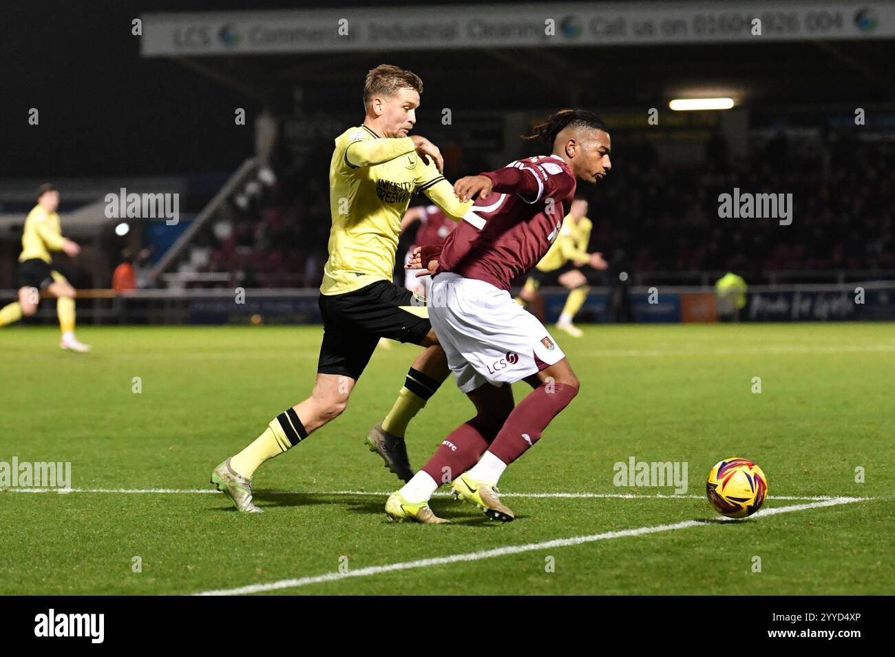 Northampton, England. 21st Dec 2024. Luke Berry and Akin Odimayo during ...
