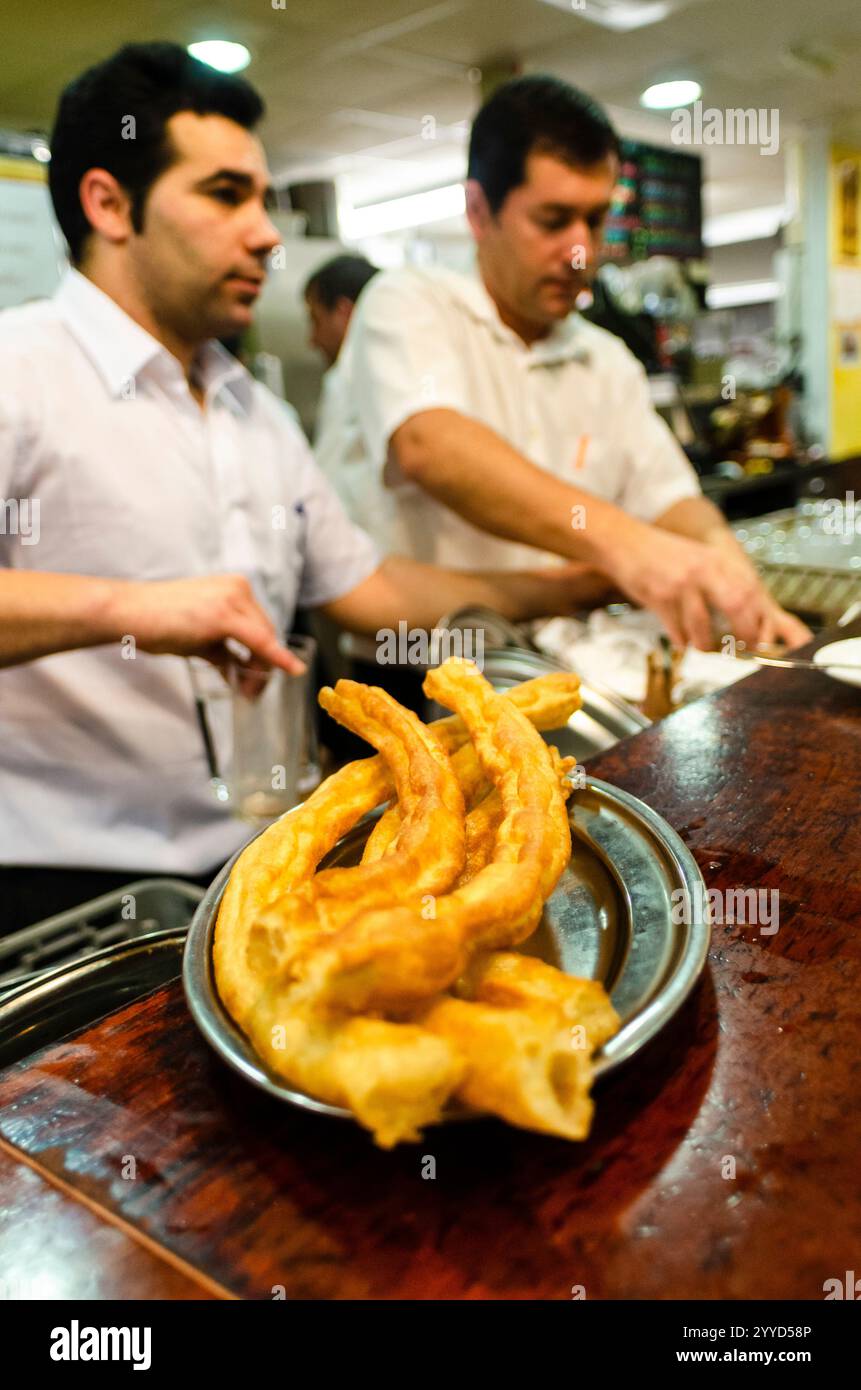 Typical Churros and Porrras in Bar. Seville during Holy week ...