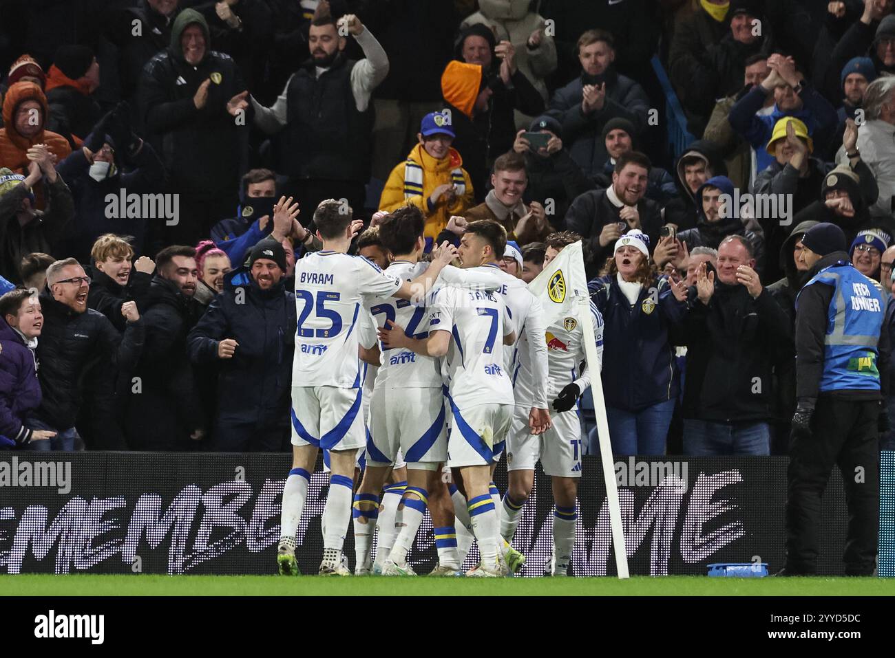 Jayden Bogle of Leeds United celebrates his goal to make it 2-0 during ...