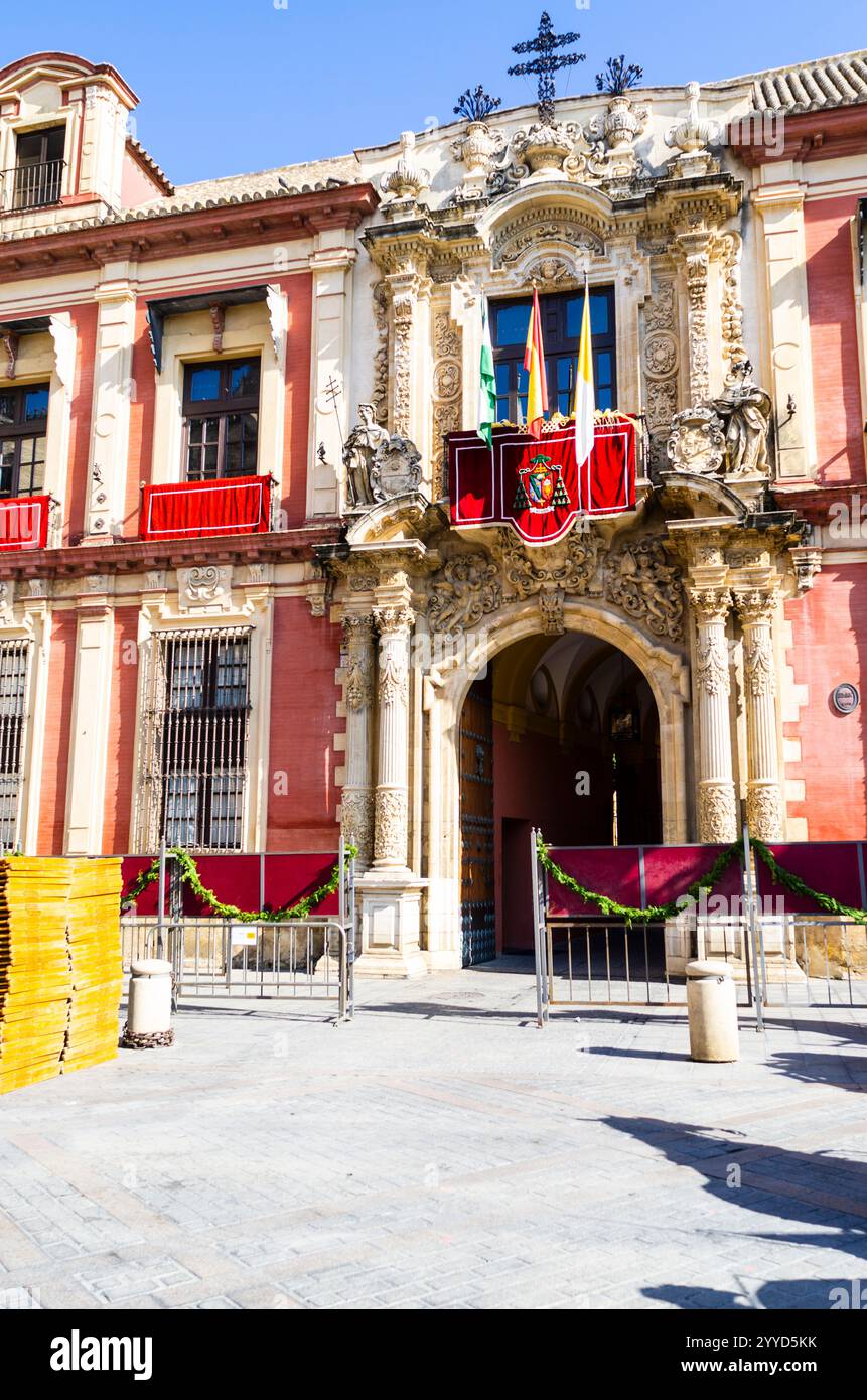 Archbishop's Palace, Seville during Holy week celebration, Andalusia ...