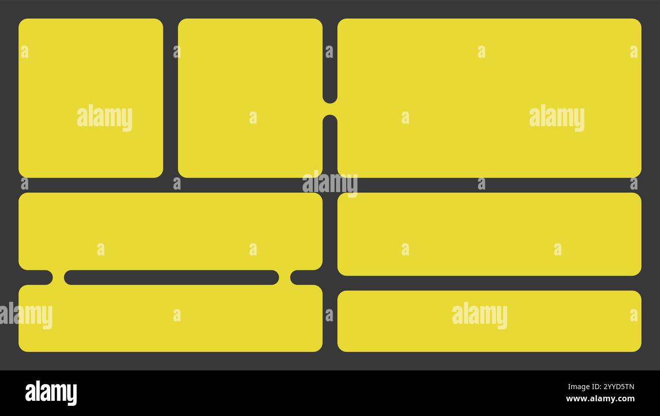 Bento box template. Y2K collage grid shapes. Geometry modular moodboard ...