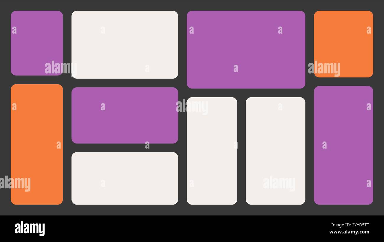 Bento box template. Y2K collage grid shapes. Geometry modular moodboard ...