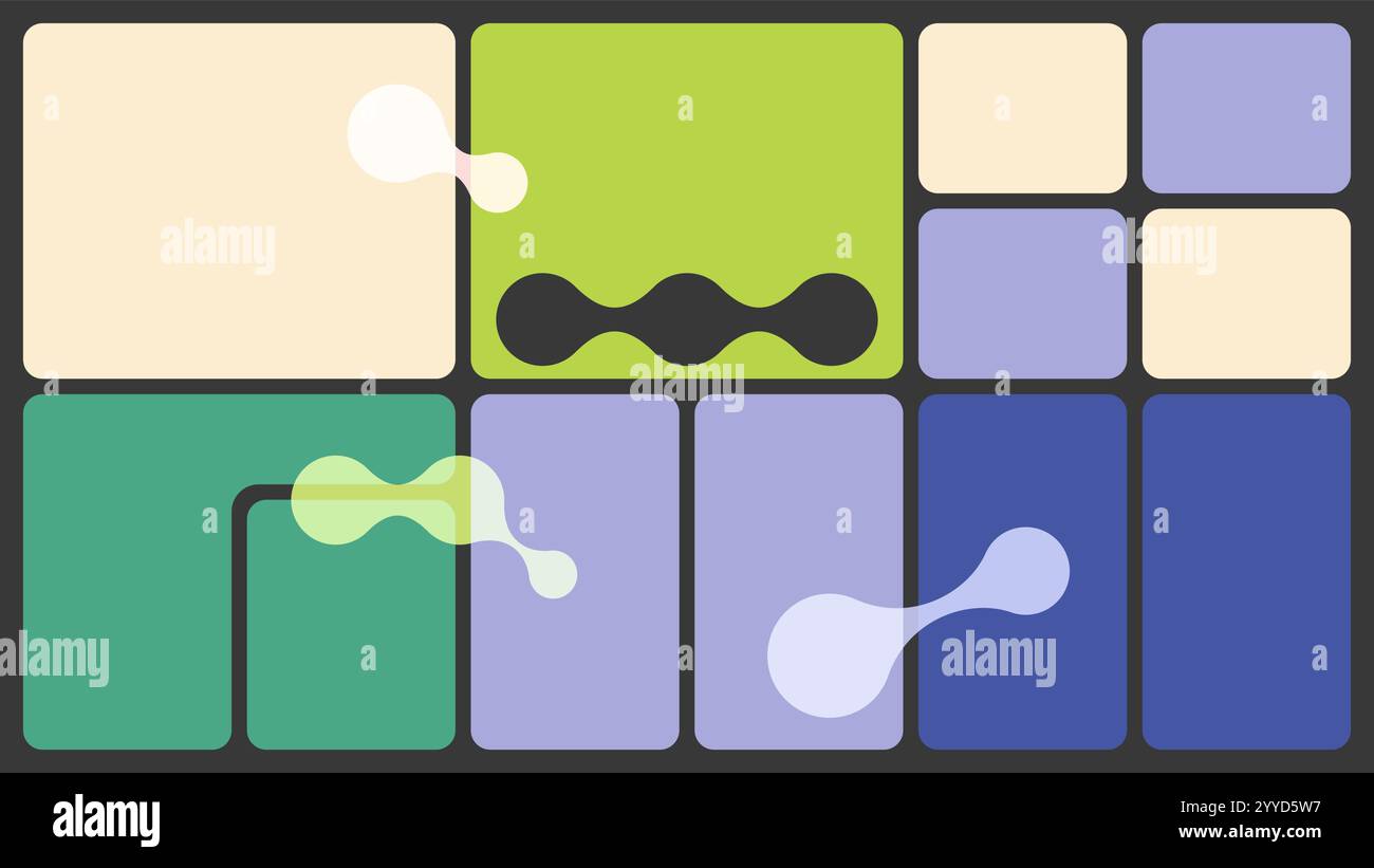 Bento box template. Y2K collage grid shapes. Geometry modular moodboard ...