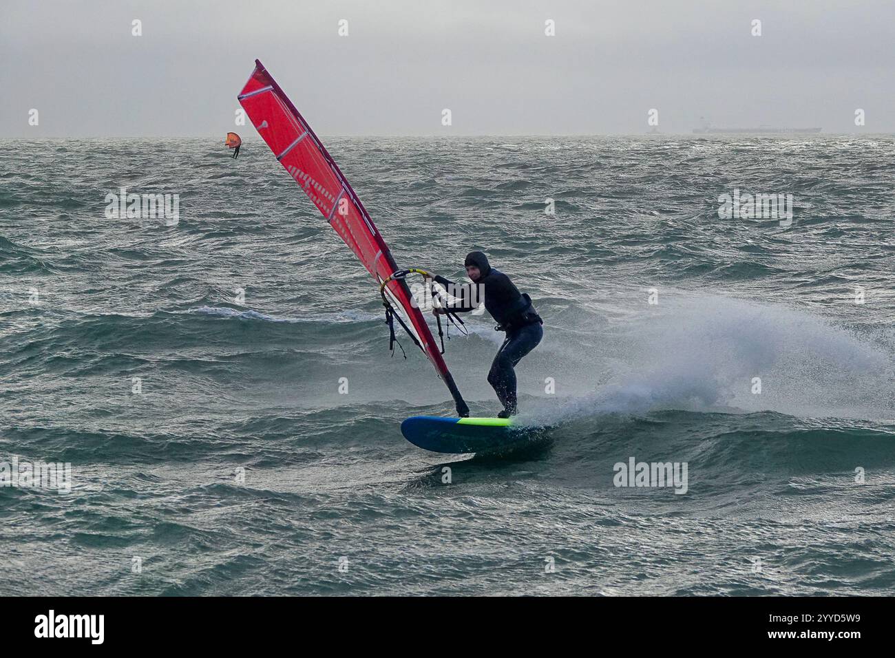 Beachlands, Hayling Island. 21st December 2024. Gale force winds along ...