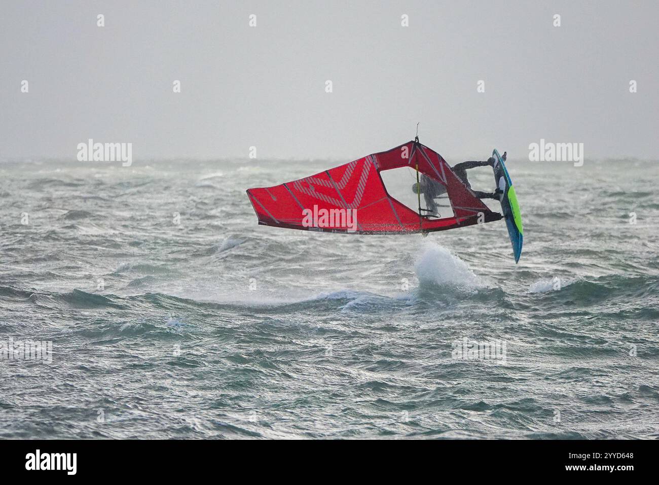 Beachlands, Hayling Island. 21st December 2024. Gale force winds along ...