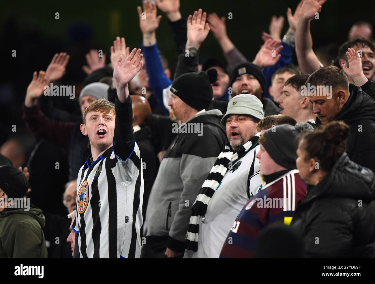 Newcastle United fans during the Premier League match at Portman Road ...