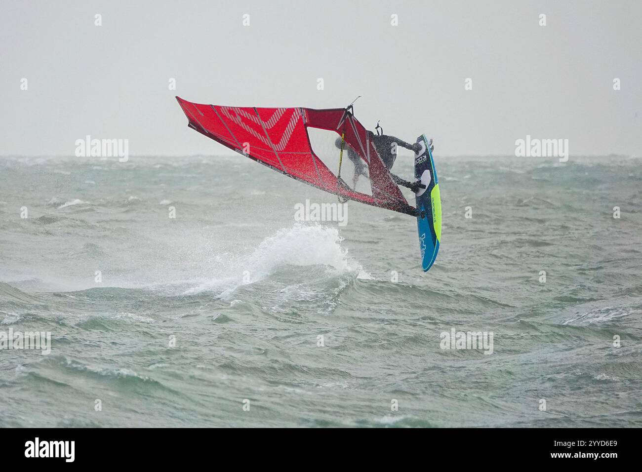 Beachlands, Hayling Island. 21st December 2024. Gale force winds along ...