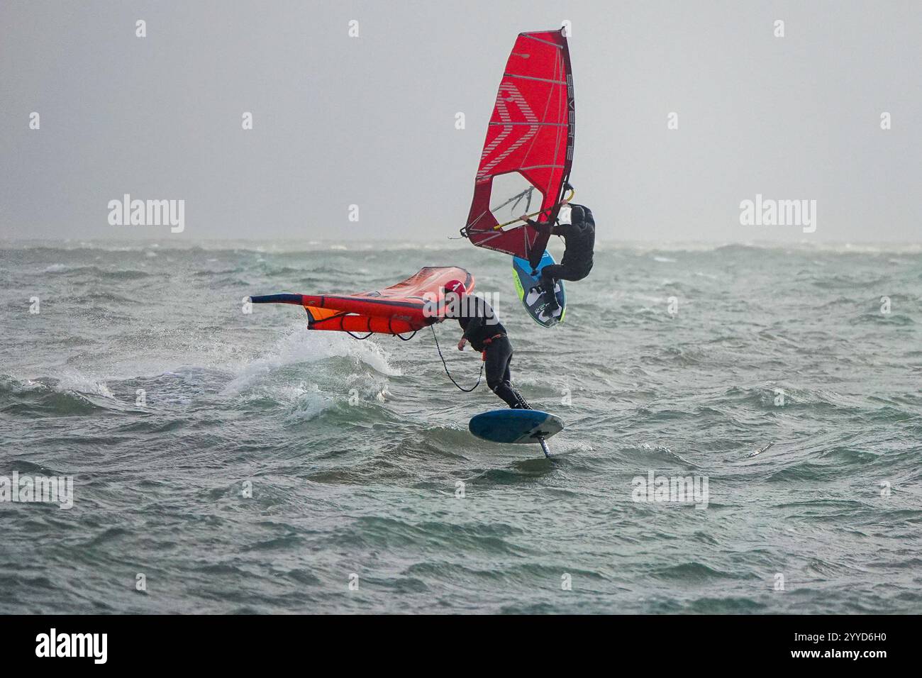 Beachlands, Hayling Island. 21st December 2024. Gale force winds along ...