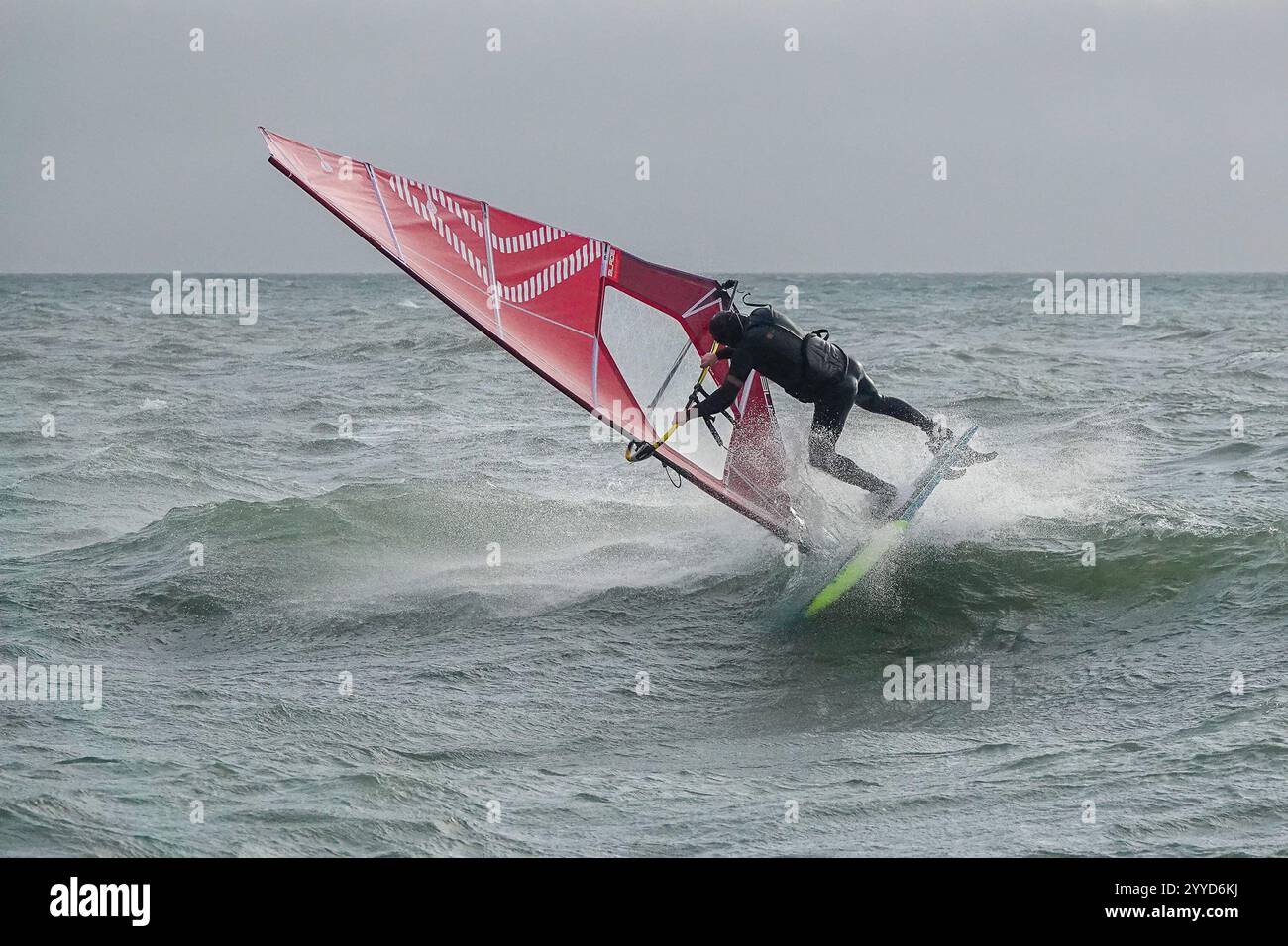Beachlands, Hayling Island. 21st December 2024. Gale force winds along ...