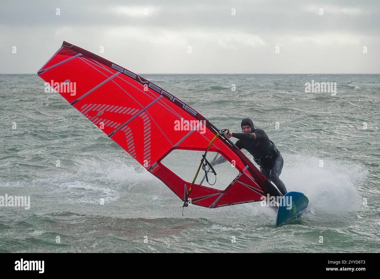 Beachlands, Hayling Island. 21st December 2024. Gale force winds along ...