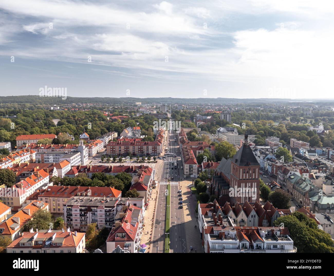 Summer skyline cityscape of Koszalin, Zachodniopomorskie, Poland ...