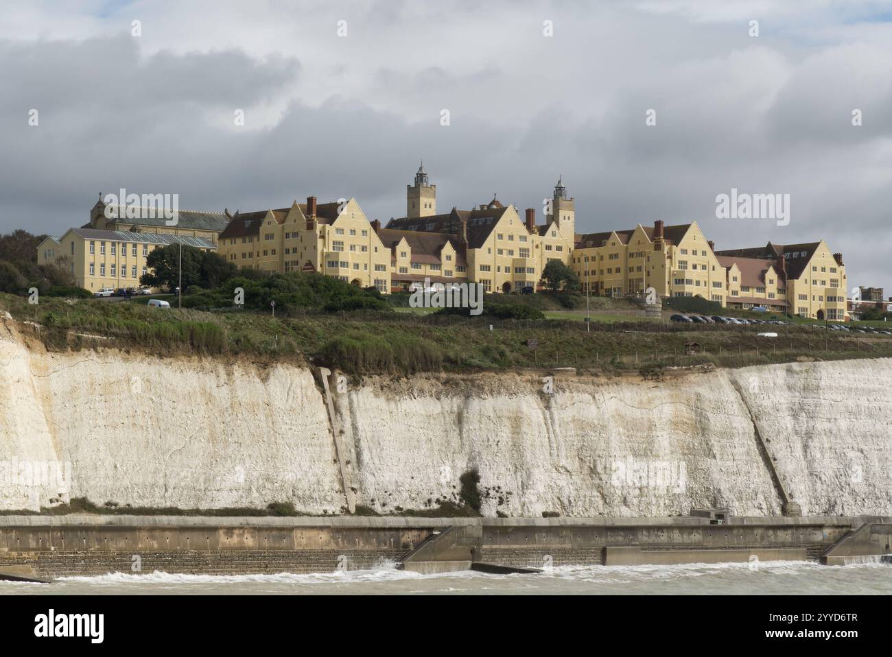 Roedean girls school on white chalk cliffs between Brighton and ...