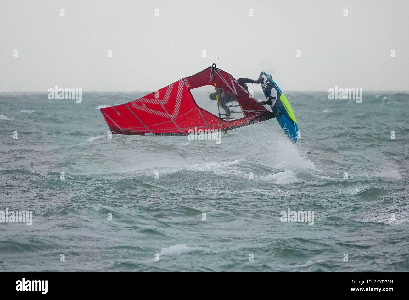 Beachlands, Hayling Island. 21st December 2024. Gale force winds along ...