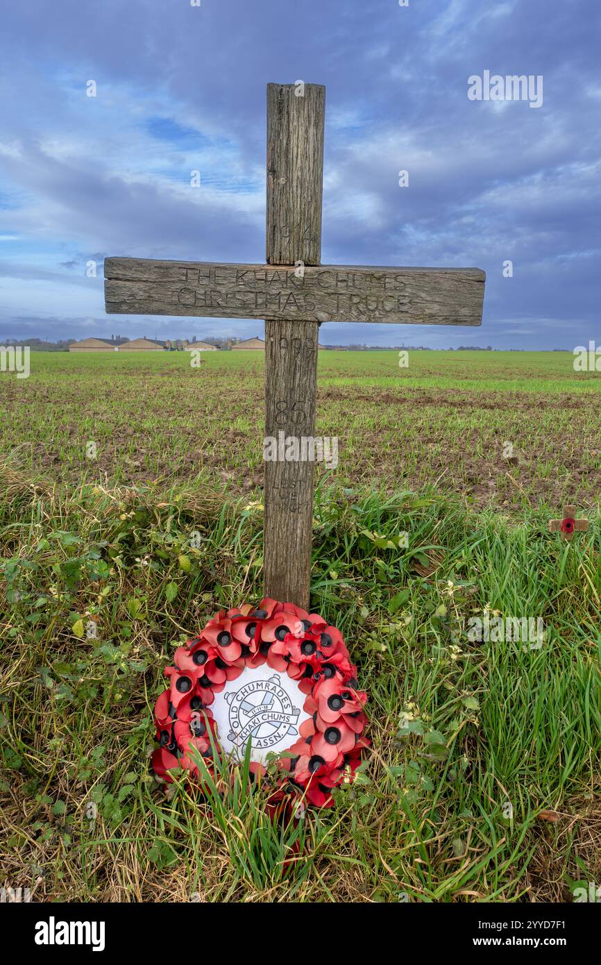 World War One Khaki Chums Cross monument to WWI Christmas Truce German ...